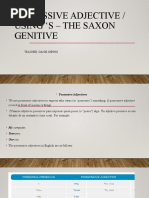 Possessive Apostrophe in English (Saxon Genitive) | PDF
