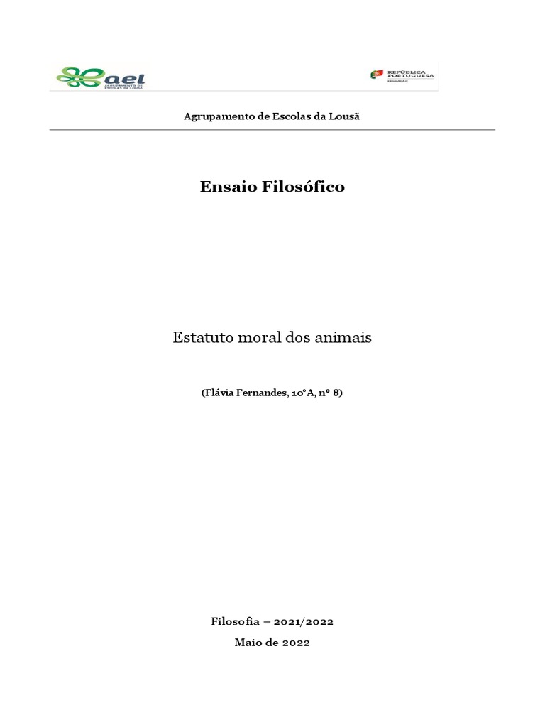 Ensaio Filosofico 10º | PDF | Immanuel Kant | Humano