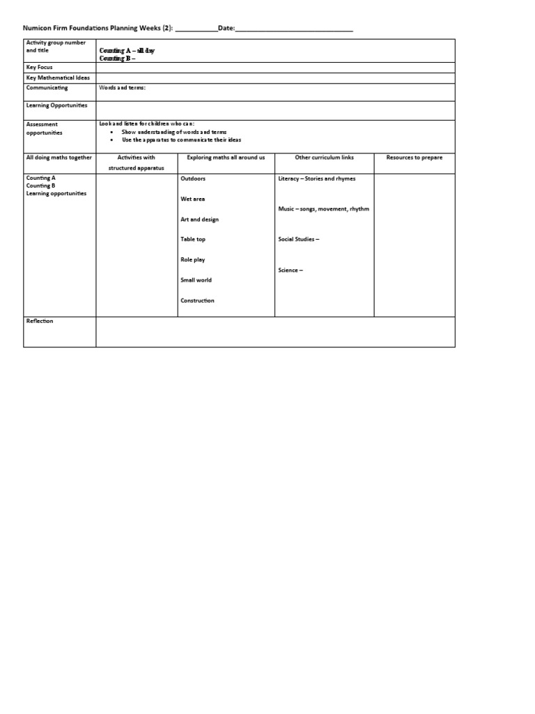 Planning Template FF Landscape | PDF