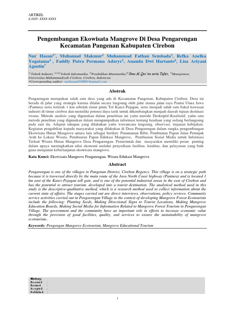 Artikel Kelompok KKM UMC Tentang Desa Wisata | PDF