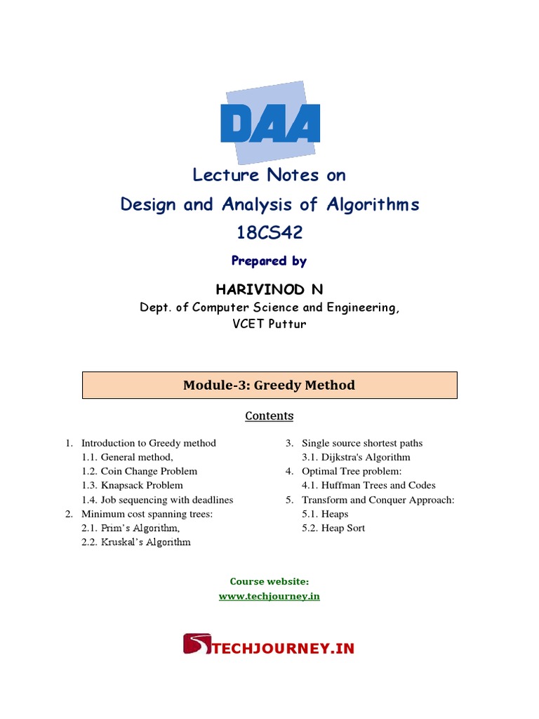 HN Daa m3 Notes | PDF | Code | Algorithms And Data Structures