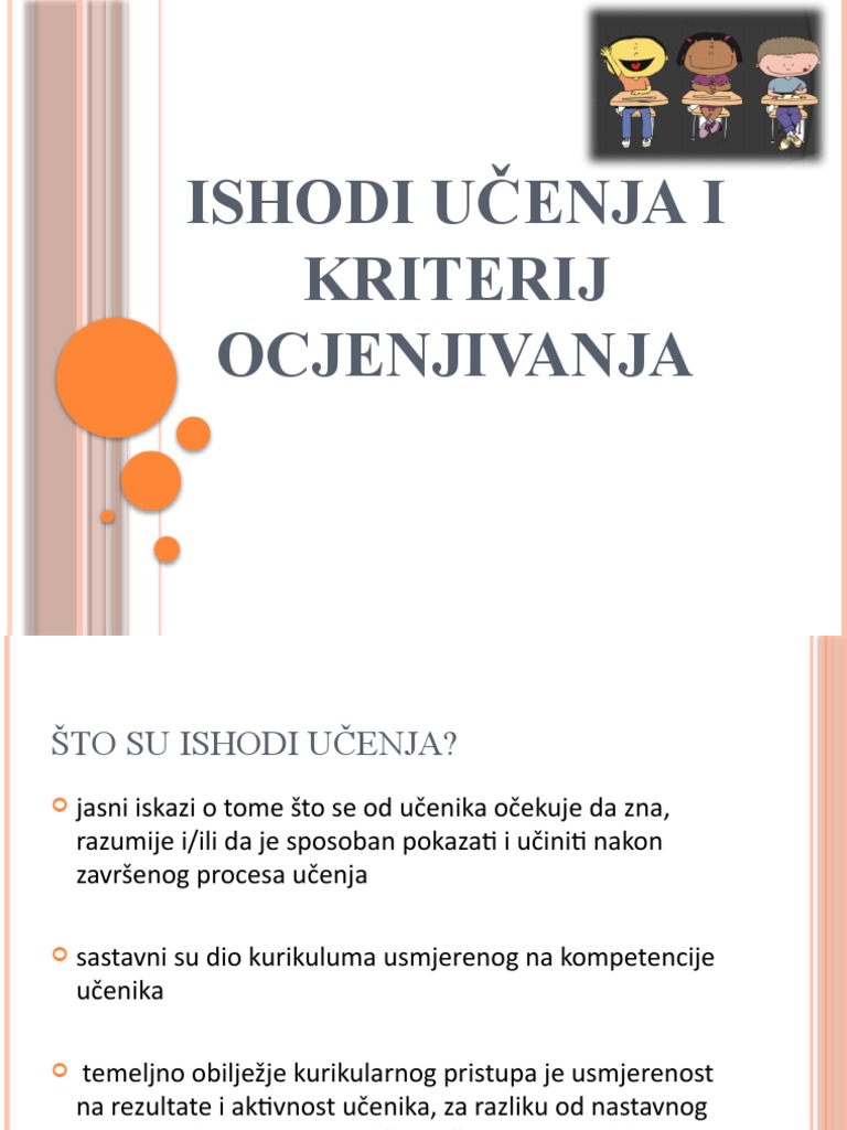 Ishodi Ucenja I Kriterij Ocjenjivanja | PDF