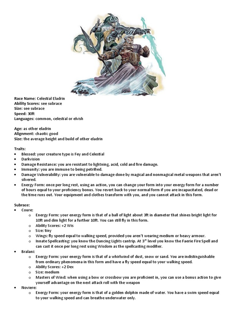 Eladrin (Celestial) | PDF | Dungeons & Dragons | Gary Gygax Games