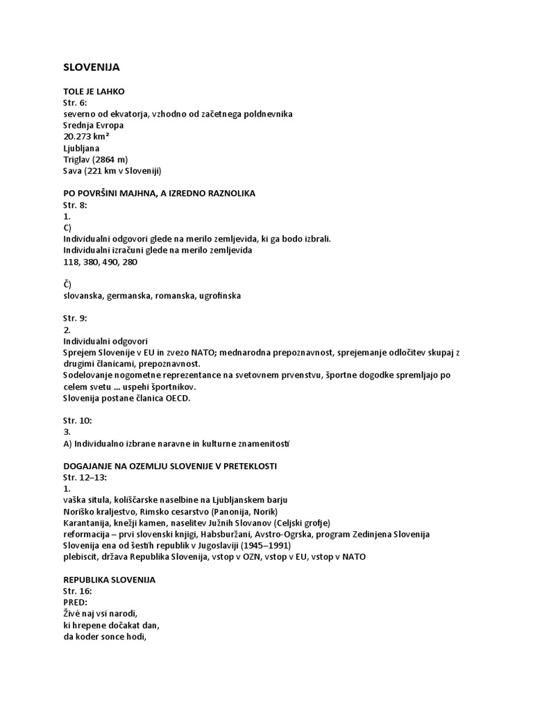 Rss9 Resitve Samostojni Delovni Zvezek | PDF