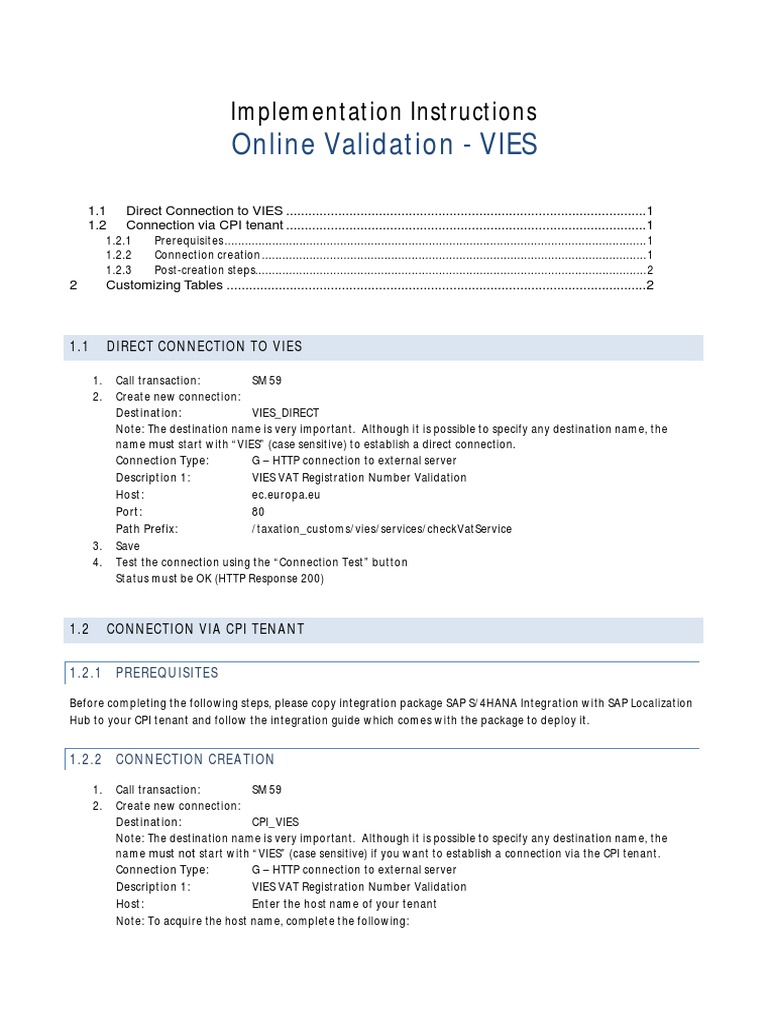 VIES Validation - Implementation Instructions v1.0 | PDF | Hypertext Transfer Protocol | Login
