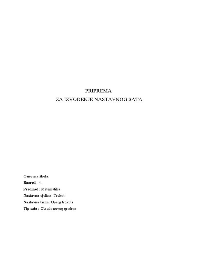 Opseg Trokuta Priprema | PDF