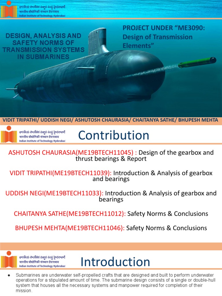 Design, Analysis and Safety Norms of Transmission Systems in Submarines ...