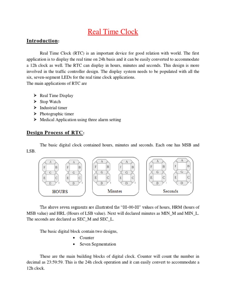 Real Time Clock Design and Applications | PDF