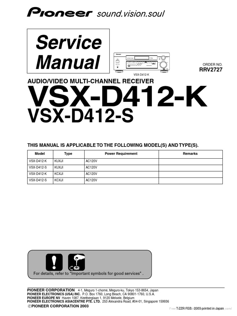VSX D412 K Pioneer | PDF | Videocassette Recorder | Frequency Modulation