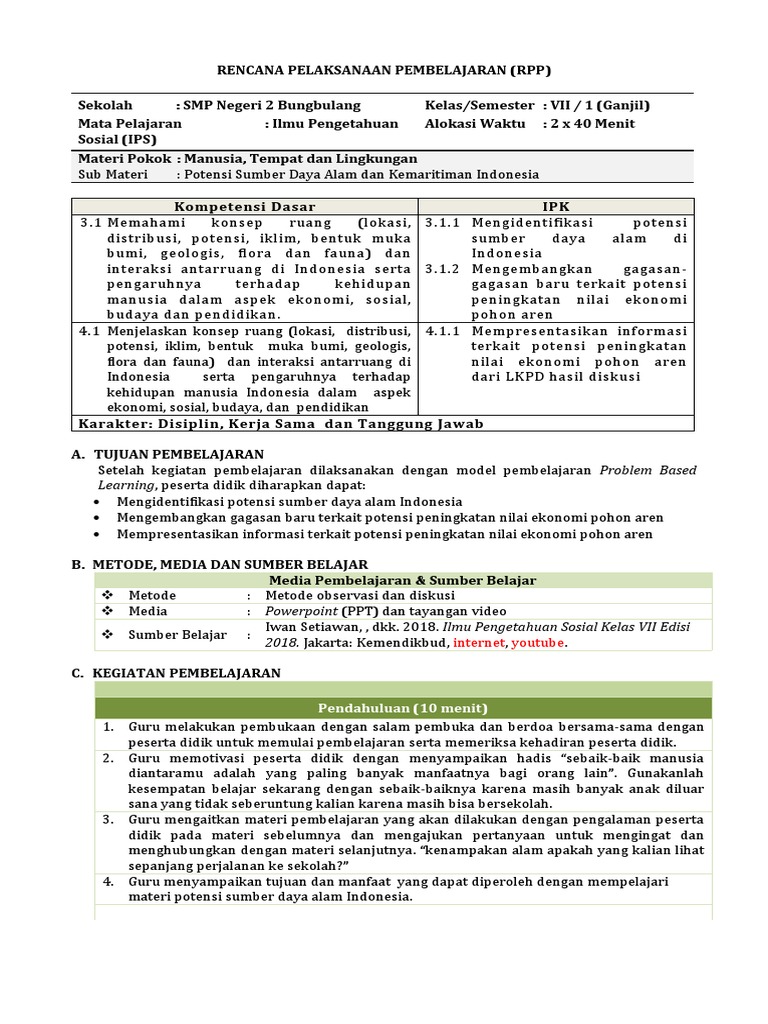 RPP Rencana Aksi Ke-1 | PDF | Karier & Perkembangan