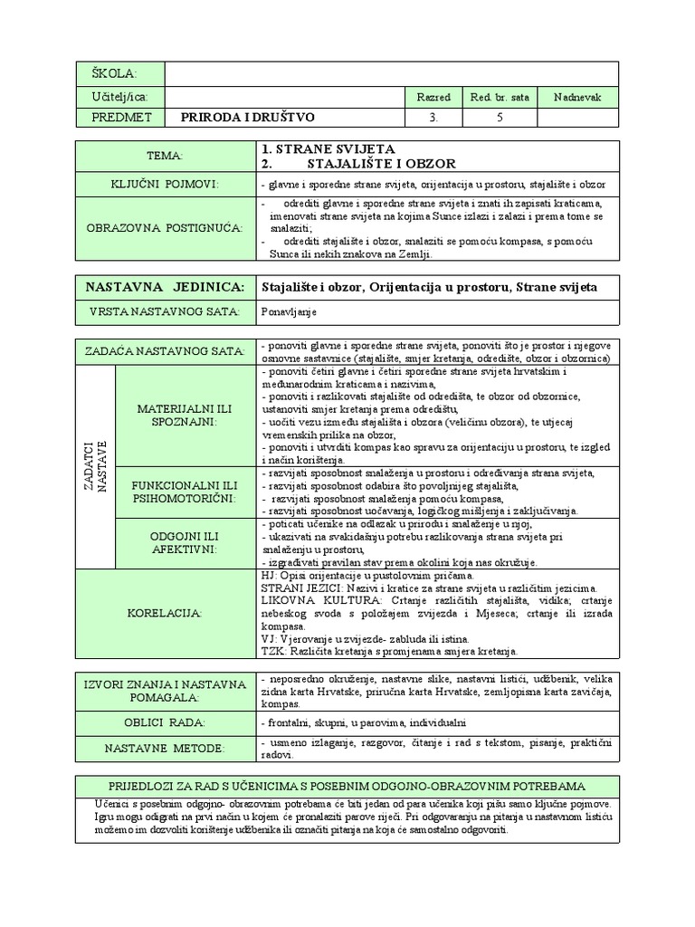 05 - Stajaliste I Obzor - Orijentacija U Prostoru - Vip | PDF