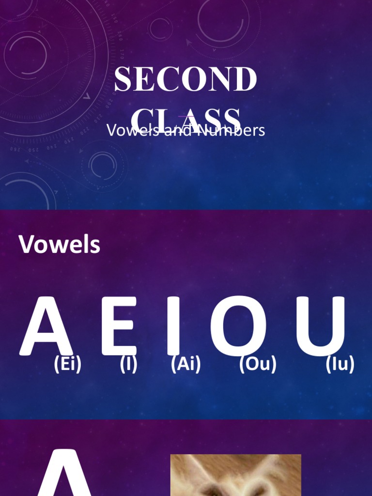 English Class - Vowels and Numbers | PDF