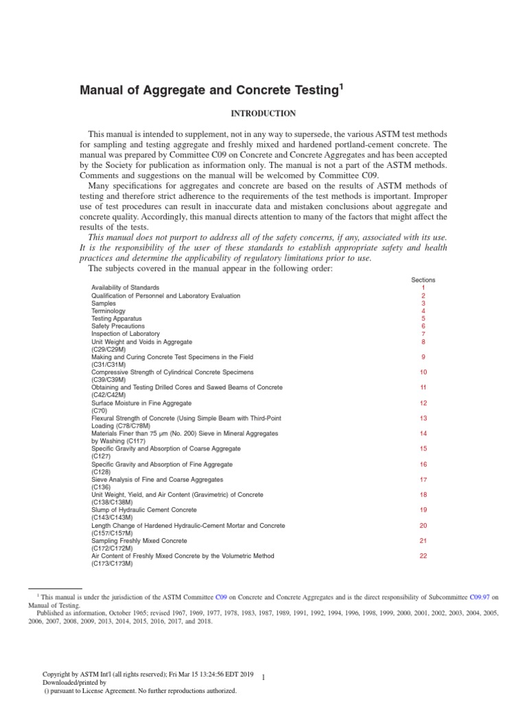 Manual of Aggregate and Concrete Testing | PDF | Weighing Scale | Weight