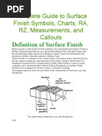 Complete Surface Finish Chart, Symbols & Roughness Conversion Tables | PDF