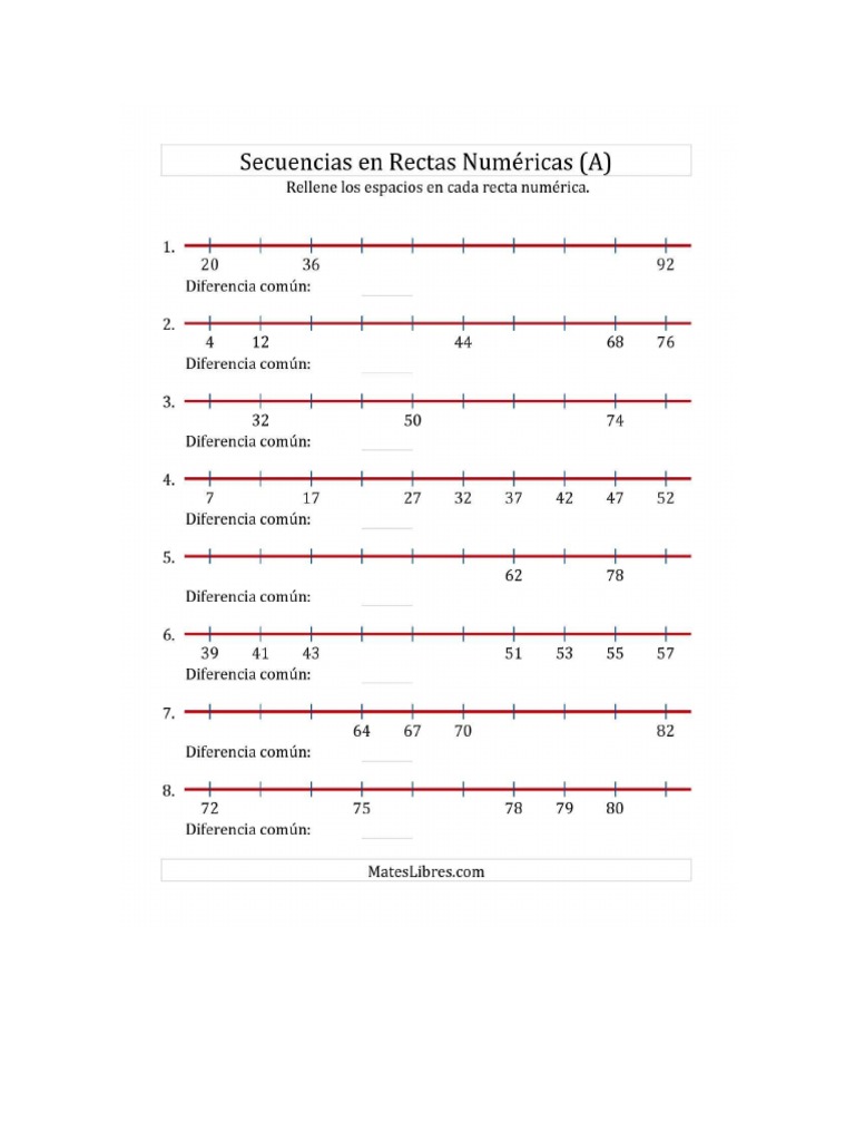 Ejercicios Recta Numerica | PDF