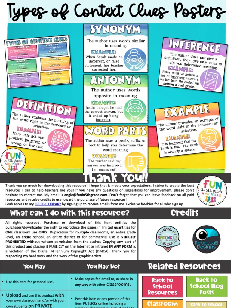 Types of Context Clues Posters FINAL | PDF