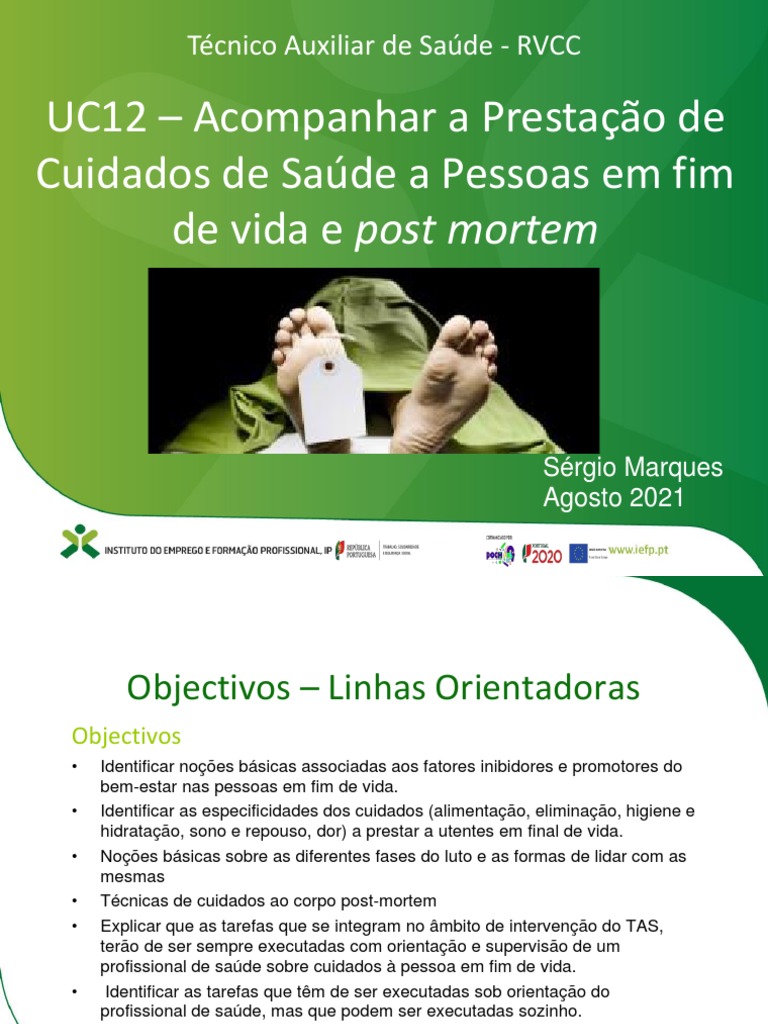 UC12 Cuidados Post Mortem | PDF | Alimentos | Morte