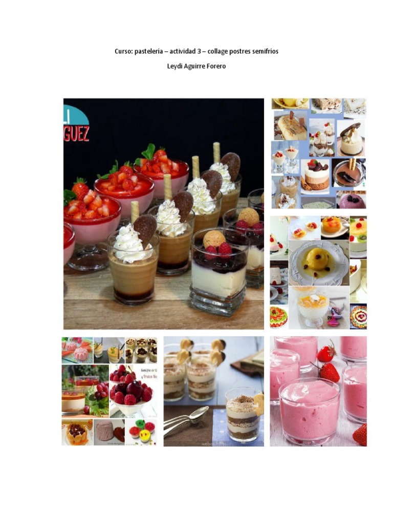 Repostería Sena Semana 3 Collage Postres Semifríos | PDF