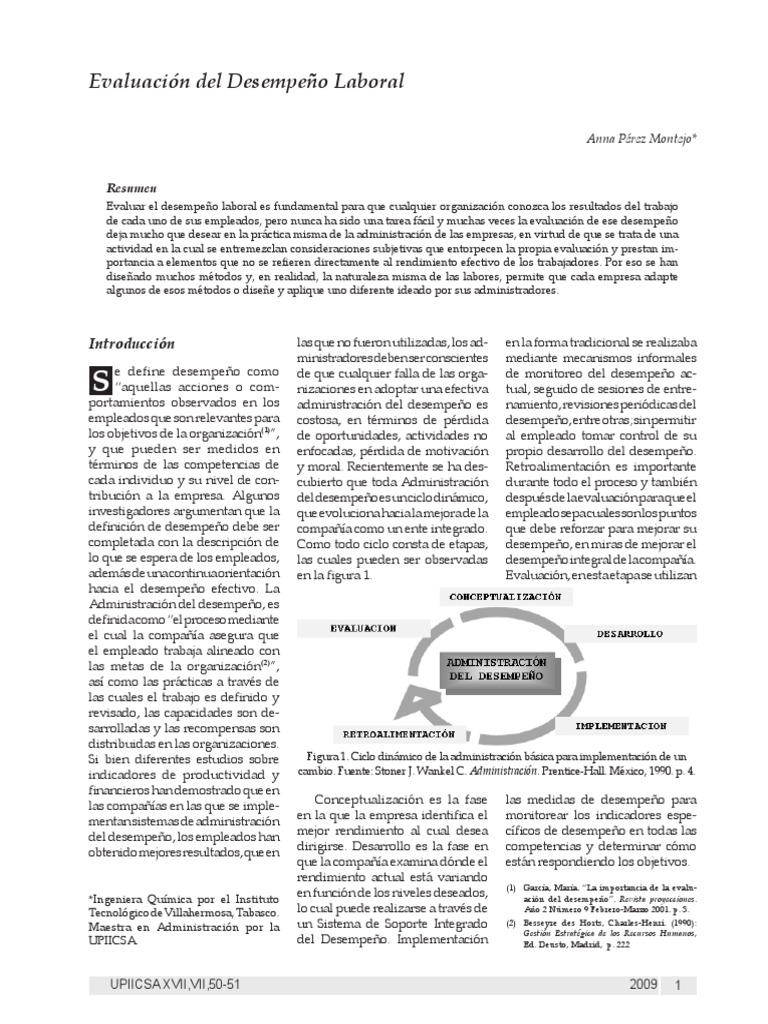 Evaluacion Del Desempeno Laboral | PDF | Evaluación | Evaluación de desempeño