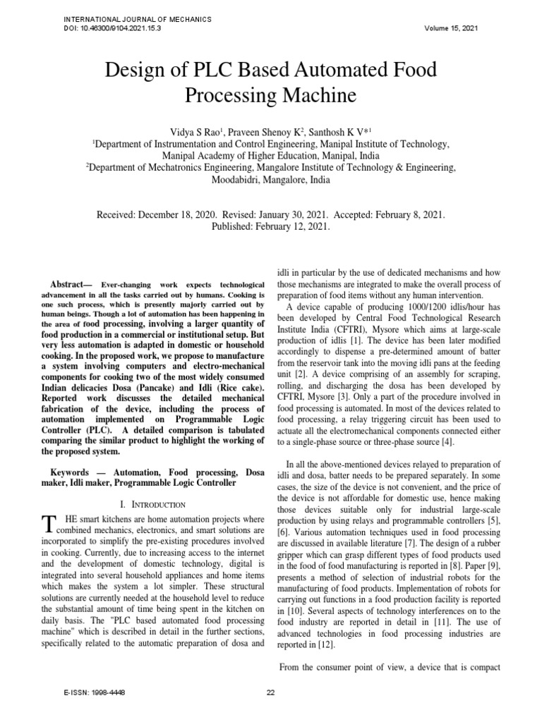 Design of PLC Based Automated Food Processing Mach | PDF | Programmable ... Design of PLC Based Automated Food Processing Mach | PDF | Programmable ...
