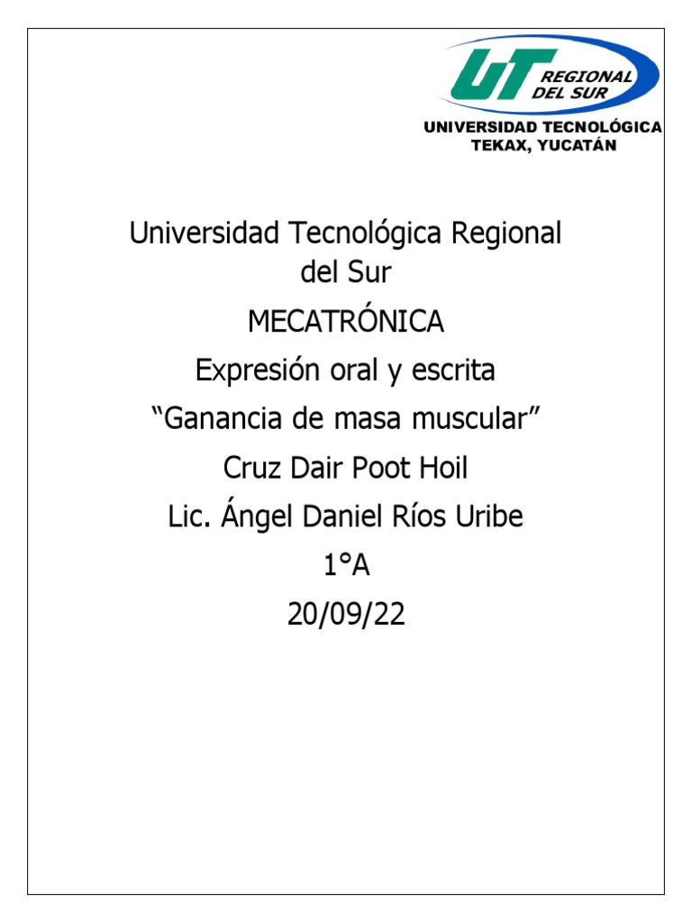 Ensayo Musculacion Dair 1°A | PDF | Dieta | Nutrición