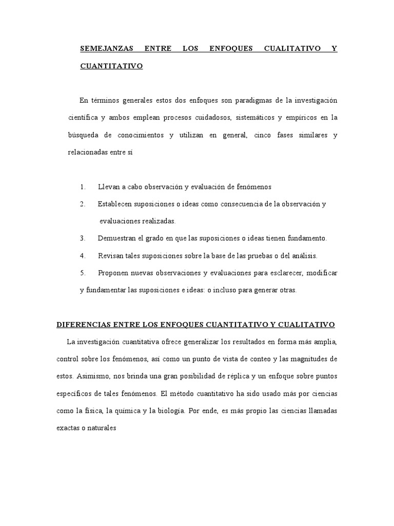 Enfoques Cualitativo y Cuantitativo | PDF | Investigación cuantitativa | Teoría
