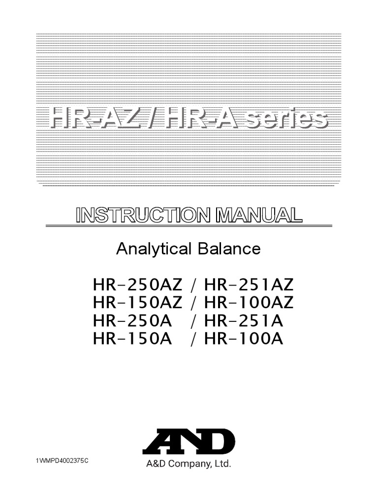 Balanza Analítica AND HR-250AZ | PDF | Weight | Sampling (Statistics)