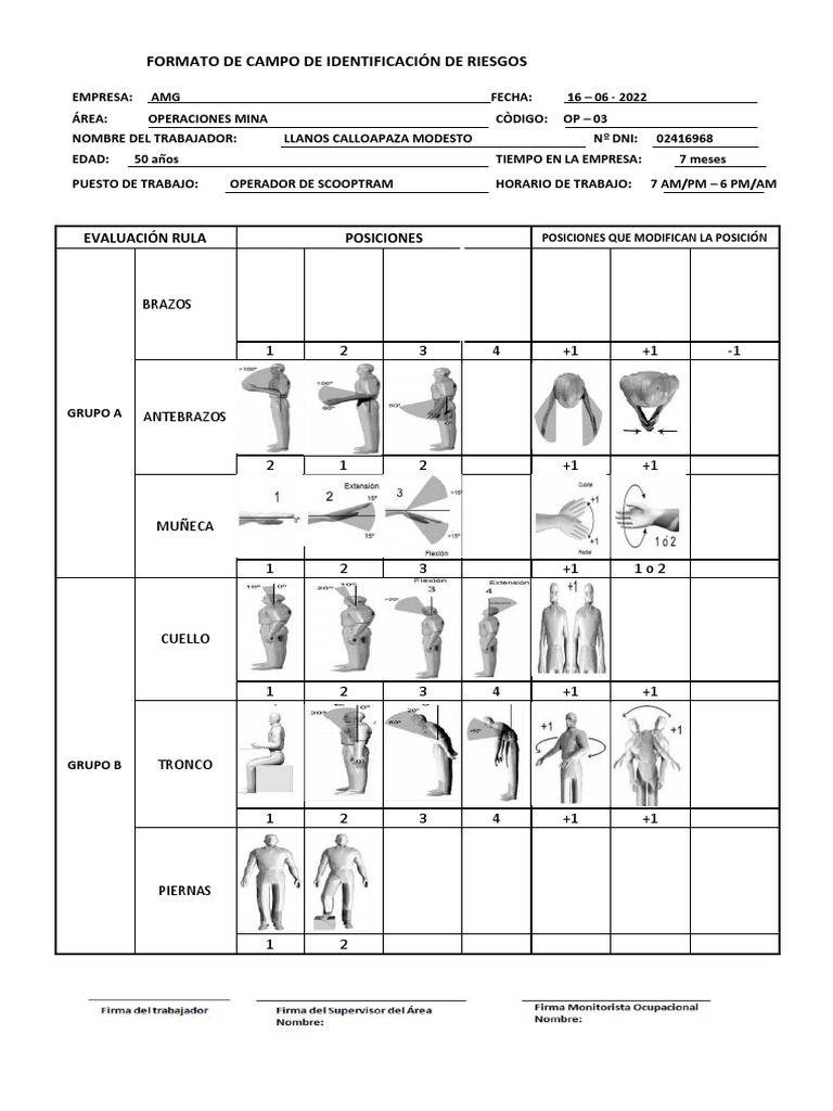 Rula, Reba y Owas (Op - 03) | PDF