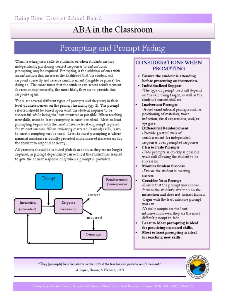 ABA Prompting and Prompt Fading Newsletter 2 | PDF | Reinforcement ...
