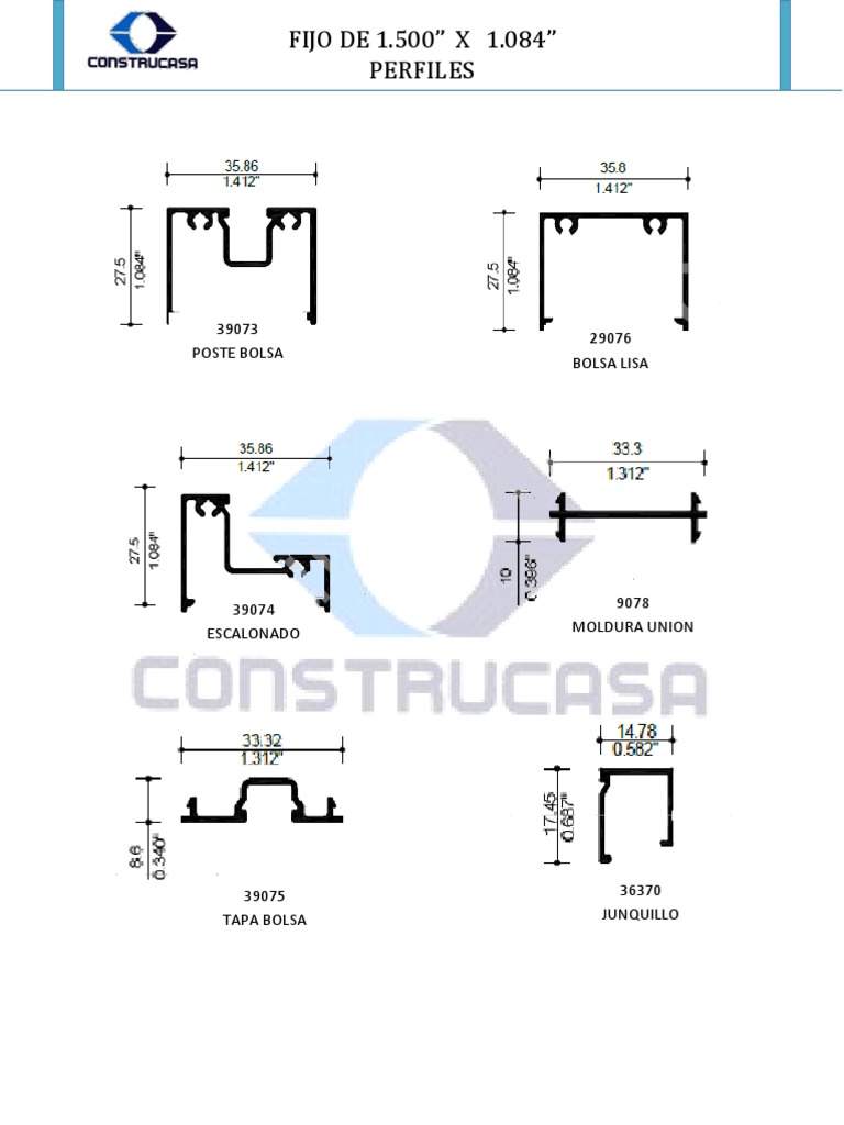 Catálogo de Perfiles de Aluminio | PDF