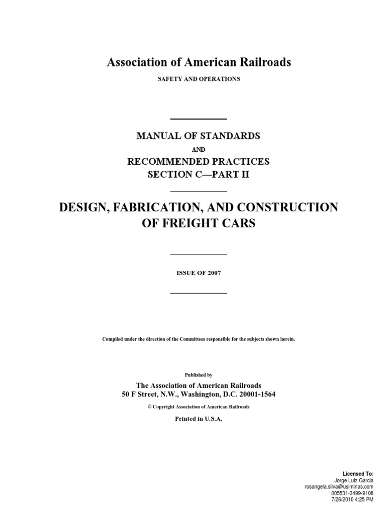 AAR - C2 - Design Fabrication and Construction of Freight Cars - (2007 ...