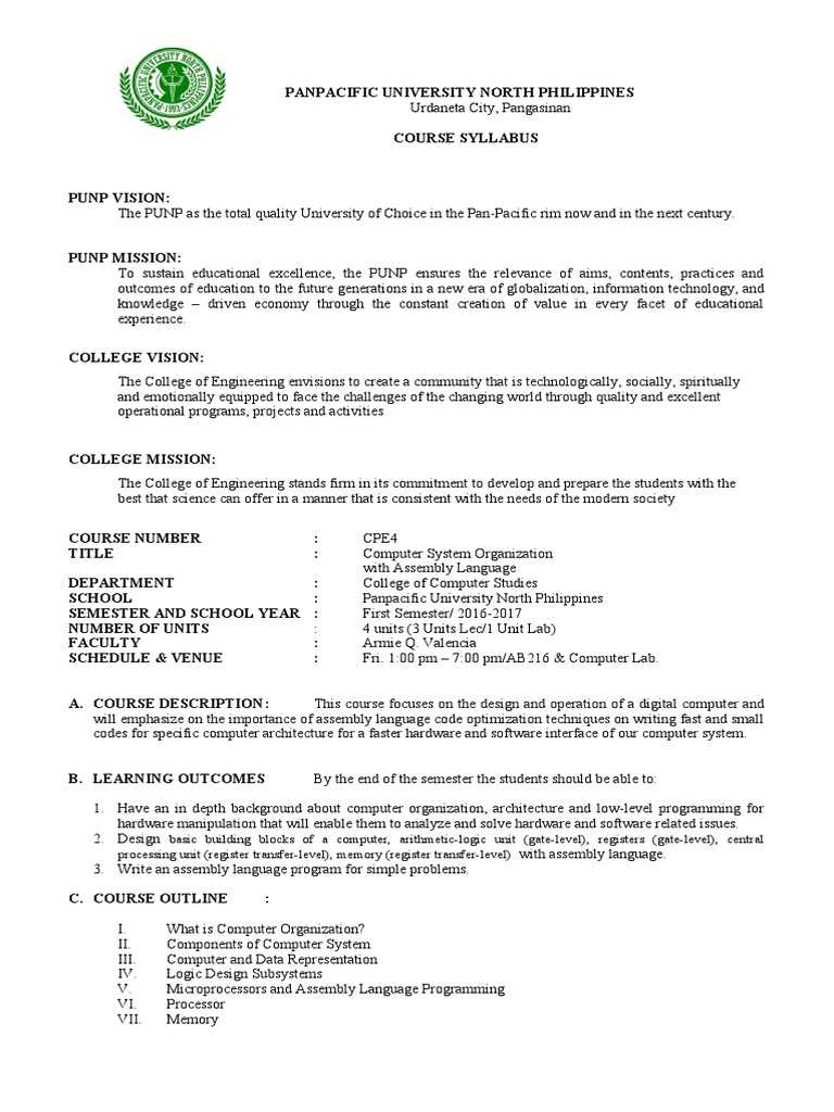 Preparing Computer Engineering Students for the Digital Age: A Course Syllabus for Computer ...