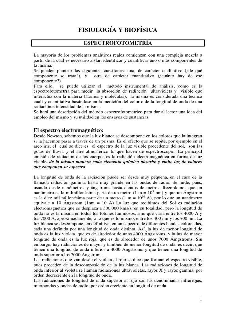 E Spectro Foto Me Tria | PDF | Espectrofotometria | Radiación electromagnética