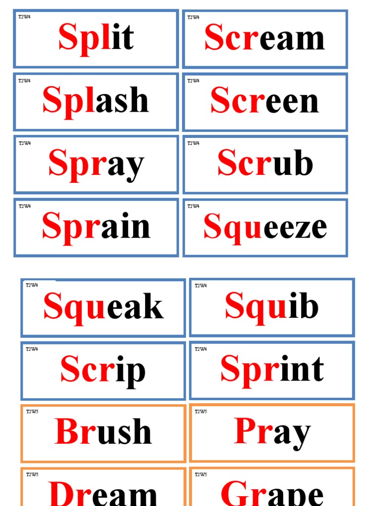 Slide Words Spelling Test t2w4-w7 | PDF