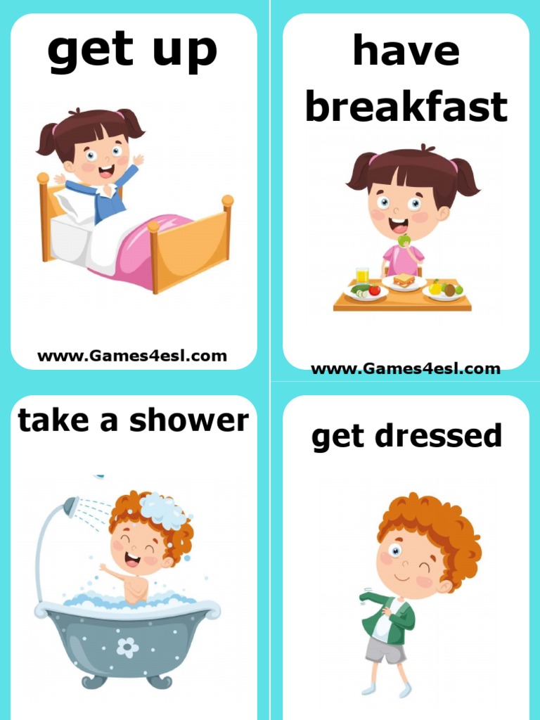 Daily-Routine-Flashcard | PDF