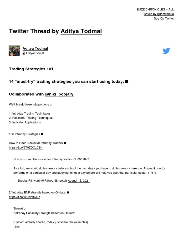 Buzz Chronicles - Thread 23453 | PDF | Day Trading | Option (Finance)