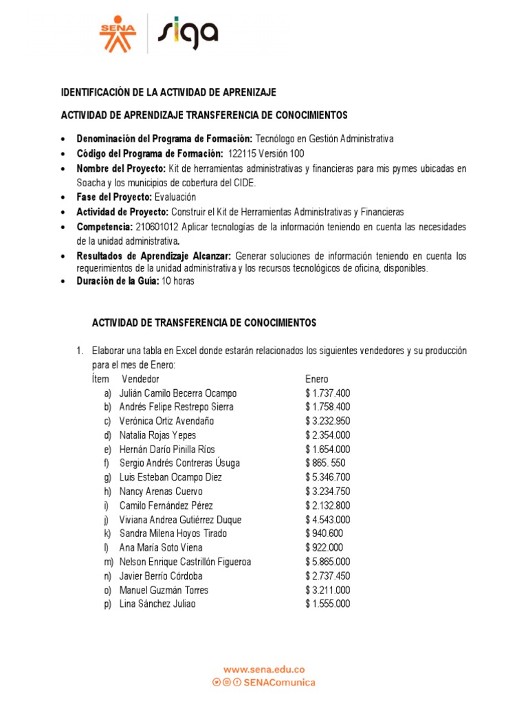 Taller Practico Excel Operaciones y Graficas | PDF