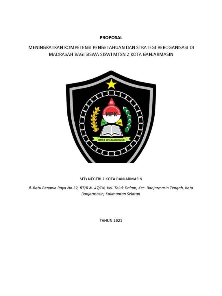 Proposal LDK MTSN 2 Banjarmasin 2021 | PDF