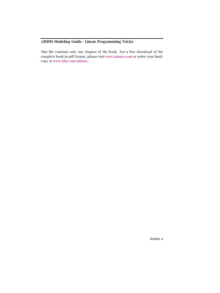 Linear Programming Tricks Aimms Pdf Errors And Residuals Least Squares 