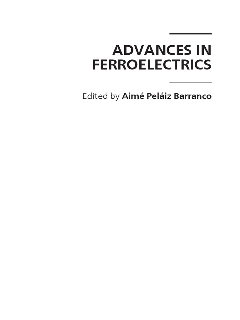 Advances in Ferroelectrics | PDF | Crystal Structure | Ferroelectricity