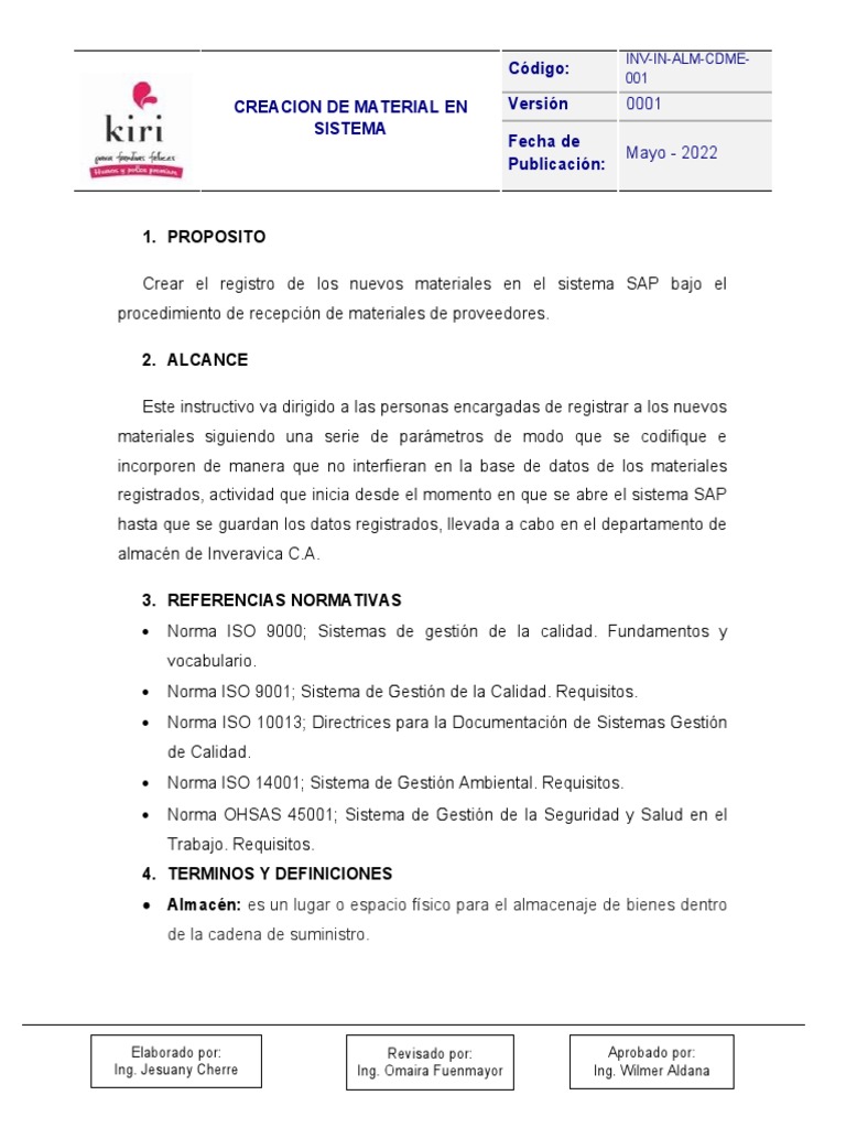 Registro de Materiales en SAP | PDF