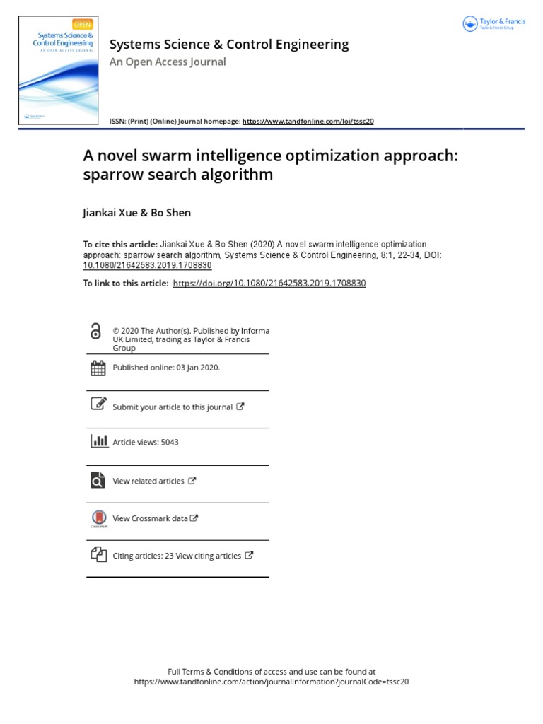 A Novel Swarm Intelligence Optimization Approach Sparrow Search ...