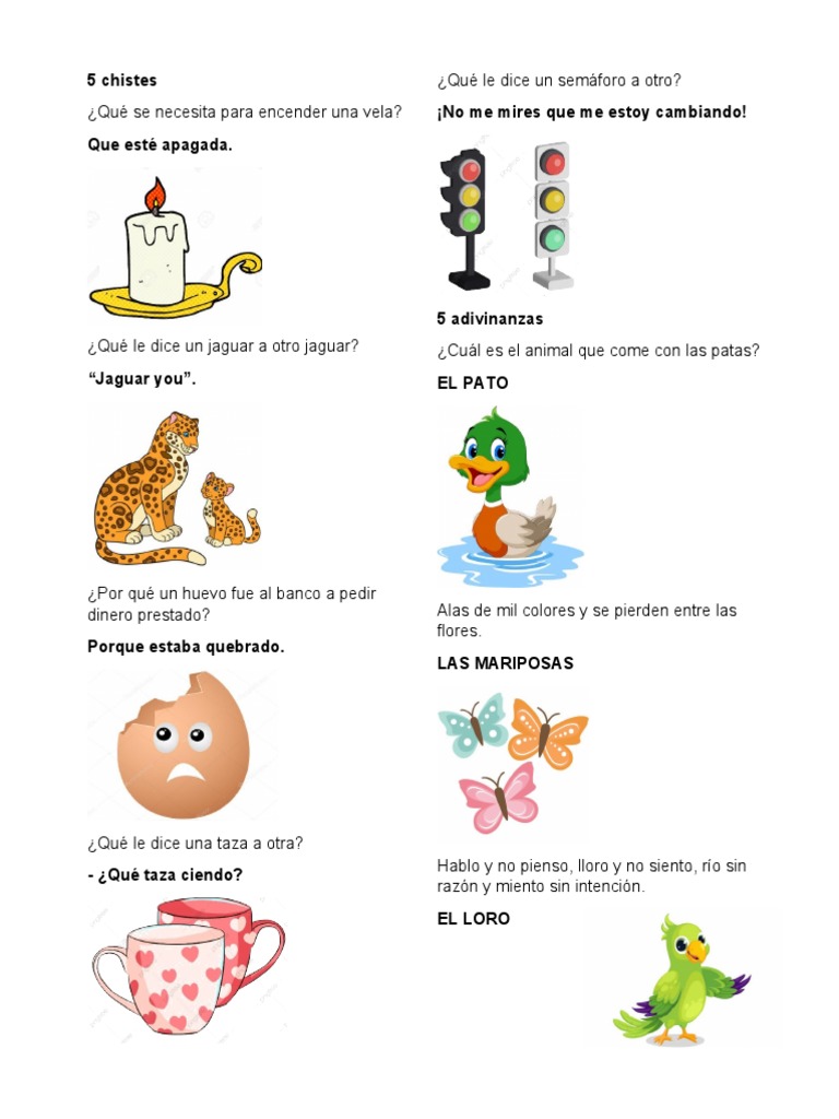 5 Chistes, Adivinanzas | PDF