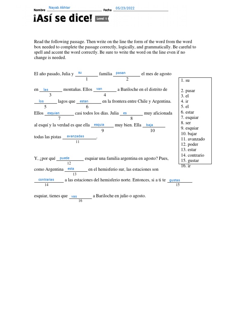 Kami Export - Paragraph - Completion - Challenge - Activity - Cap - Tulo - 7 | PDF