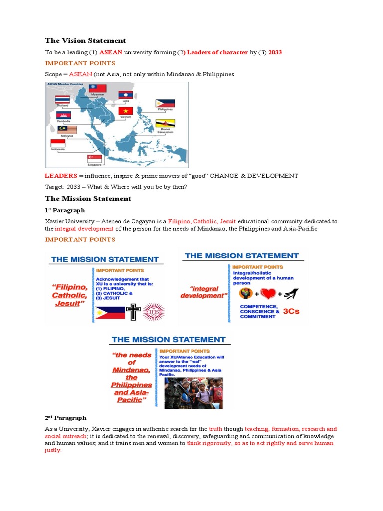 A Deepening On XU Vision Mission Statement | PDF