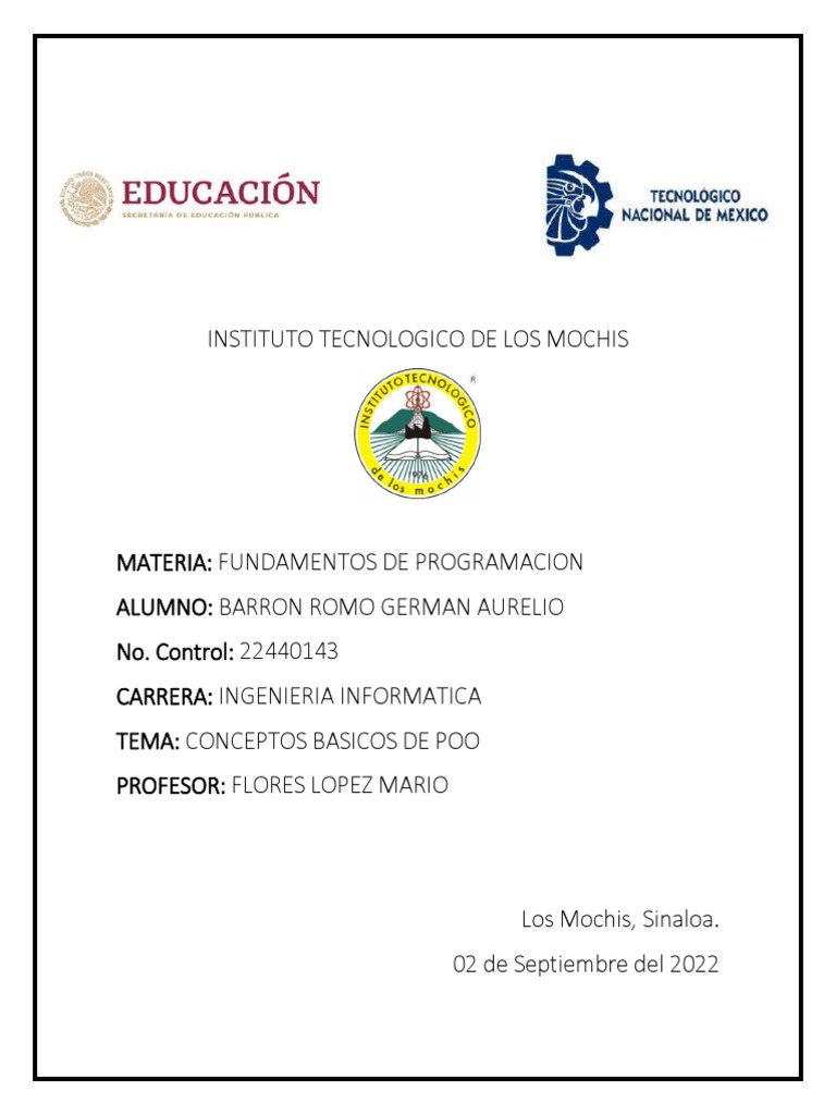 Conceptos Basicos de Poo | PDF | Objeto (informática) | Herencia (Programación Orientada a Objetos)