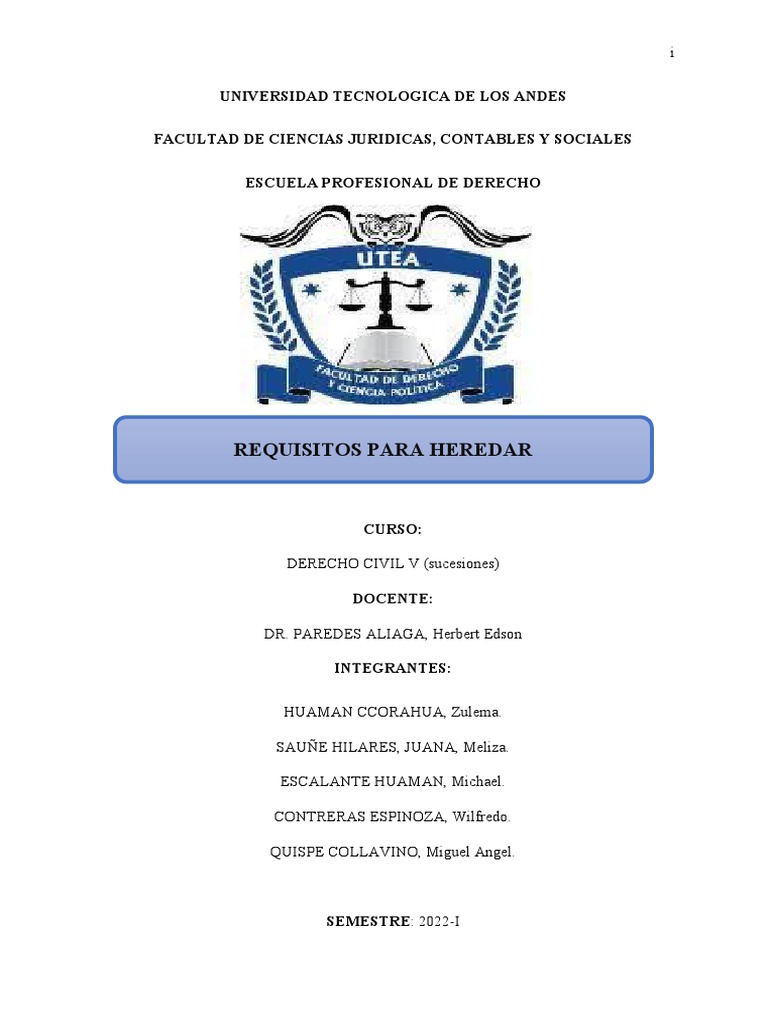 Requisitos para Heredar | PDF | Herencia | Voluntad y testamento