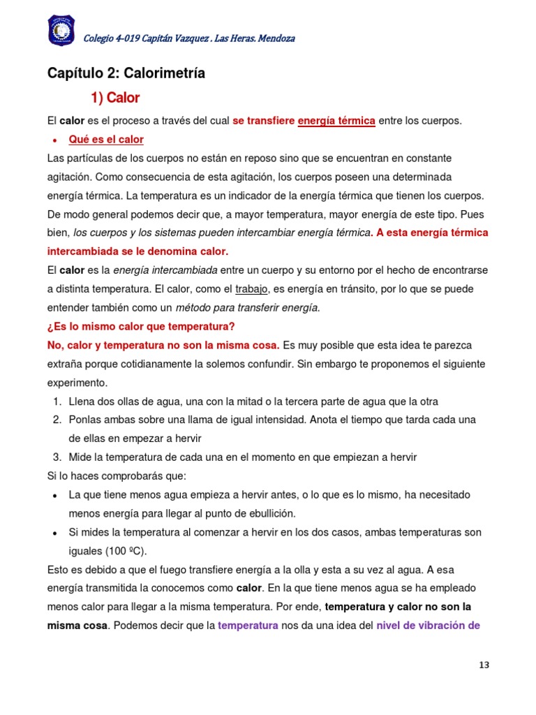 TP 1-B - Calorimetría-Calor Específico | PDF | Calor | Temperatura