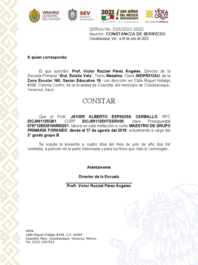 Contancia Laboral | PDF