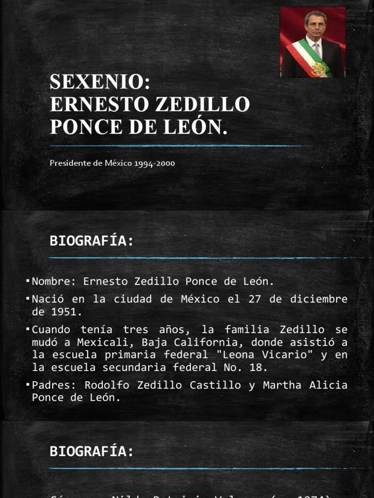 Biografía de Ernesto Zedillo Ponce de León | PDF | Partido ...